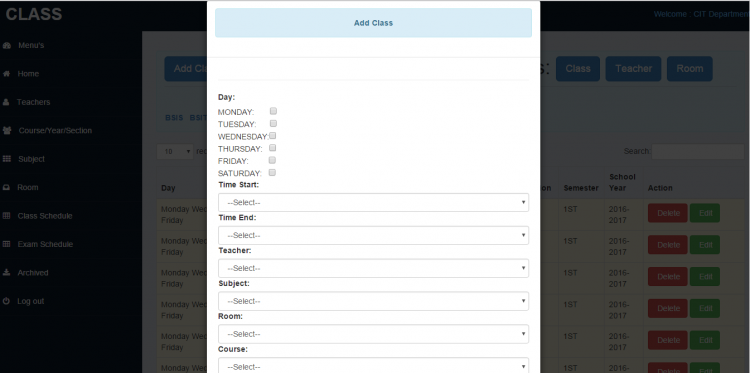 Class And Exam Timetabling System In Php With Source Code Sourcecodester